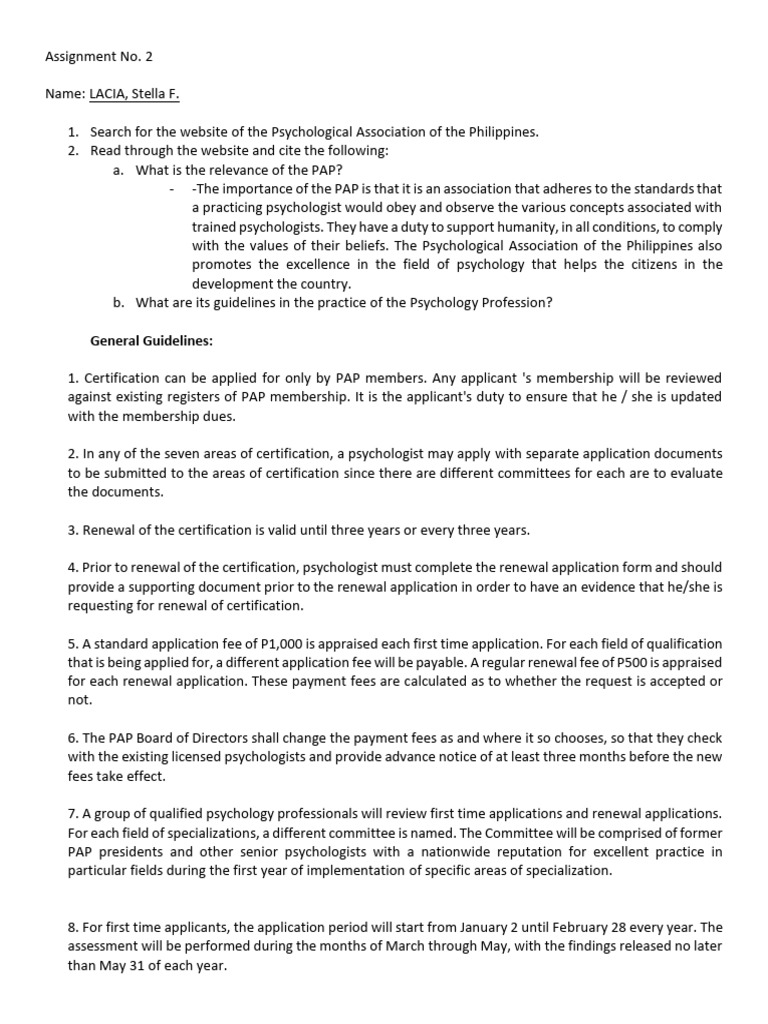 Assignment No. 2 | PDF | Psychotherapy | Psychology