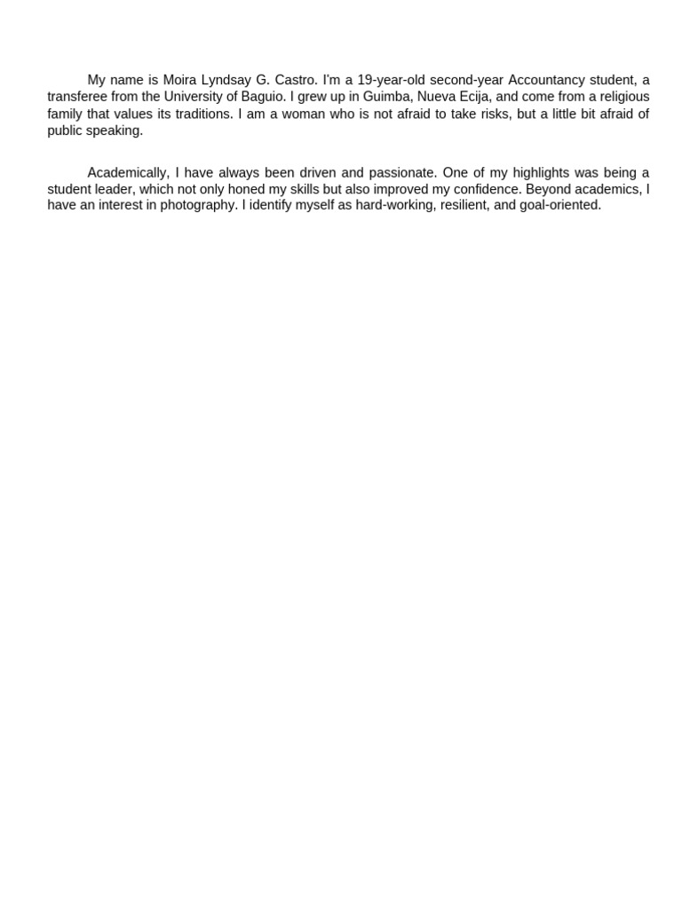 Self - Introduction - Activity 1 | PDF