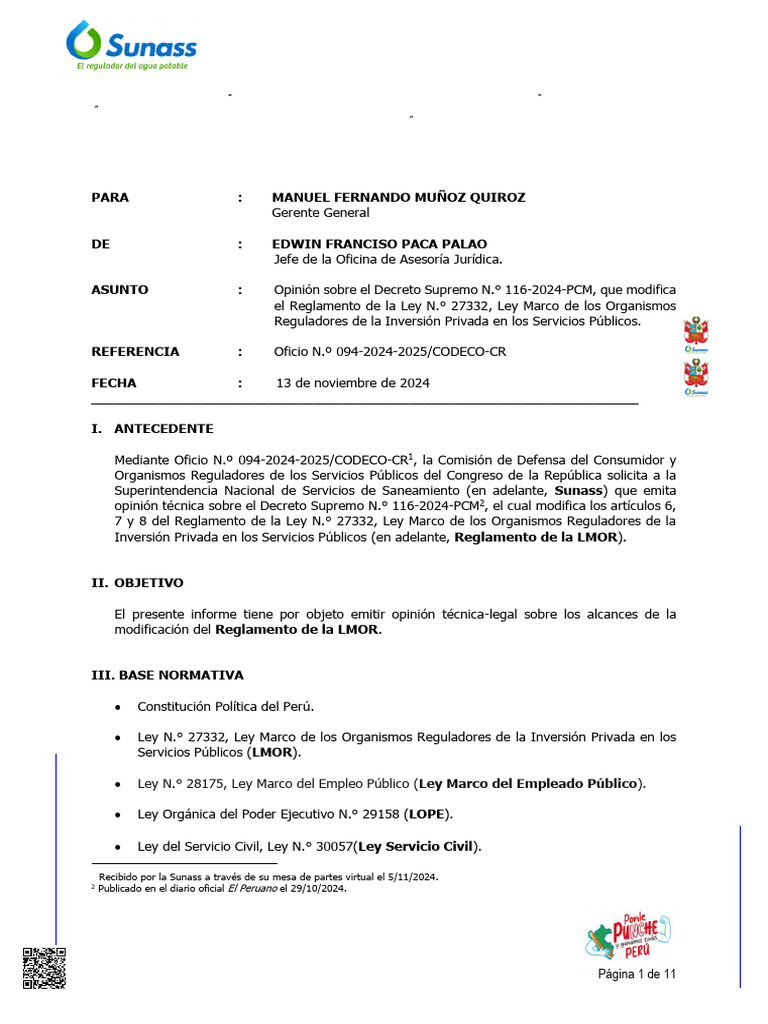 Opinión sobre Modificación del Reglamento LMOR | PDF | Regulación ...