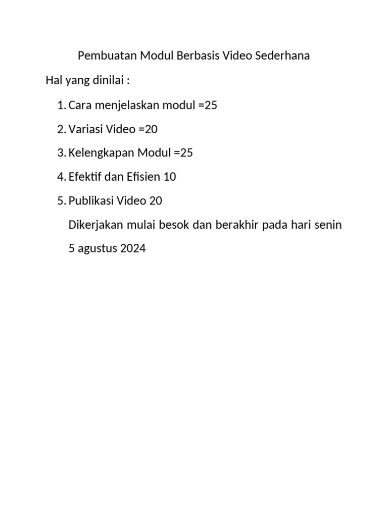 Pembuatan Modul Berbasis Video Sederhana | PDF