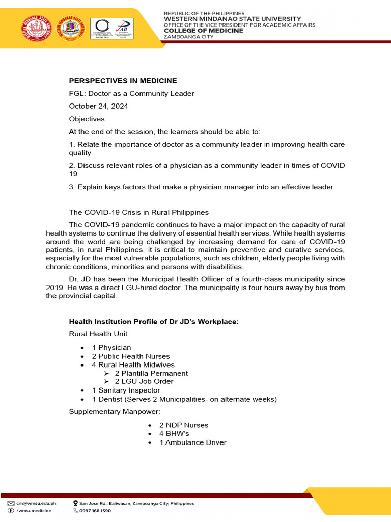 Community Leader FGL 2024 | PDF | Nursing | Physician