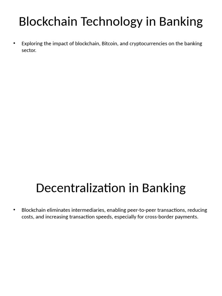 Blockchain Banking Presentation | PDF