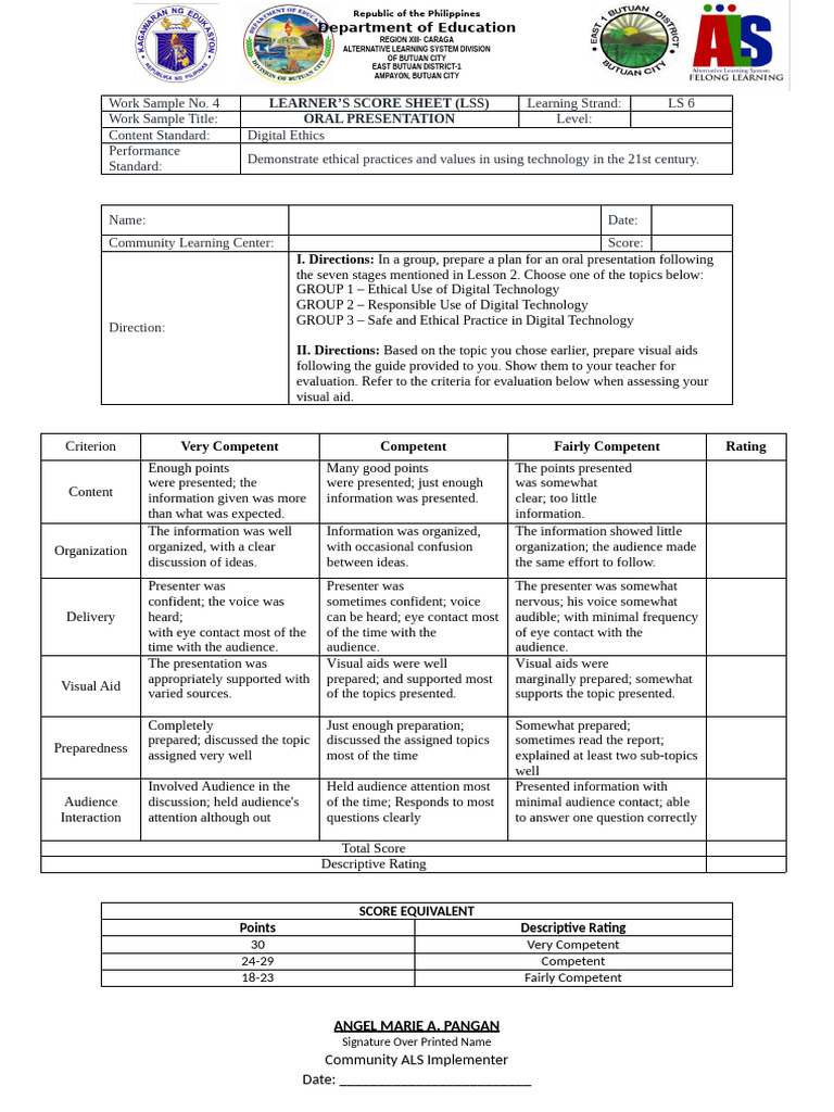 Work Sample No 4 | PDF | Behavior Modification | Human Communication
