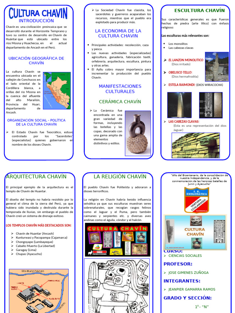 Triptico Cultura Chavin | PDF | Andes | Era precolombina