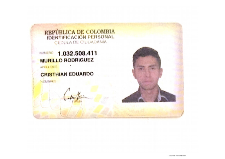 Cedula (Cristhian Eduardo Murillo) | PDF
