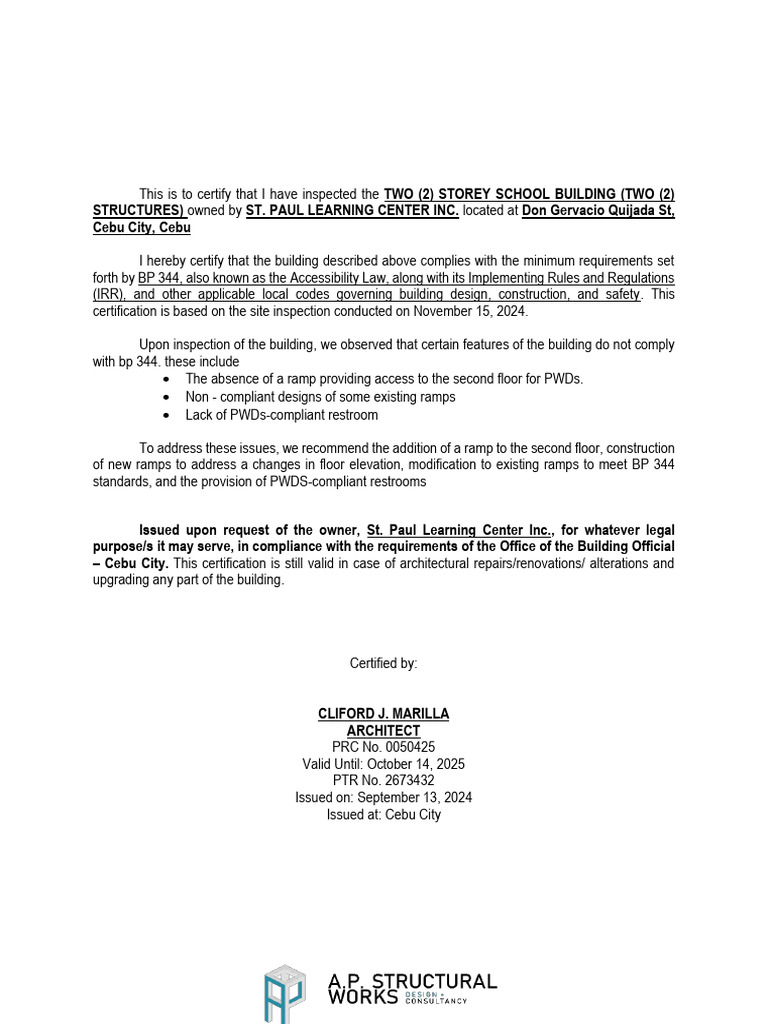 Compliance Certificate for BP 344 | PDF | Accessibility | Regulatory ...