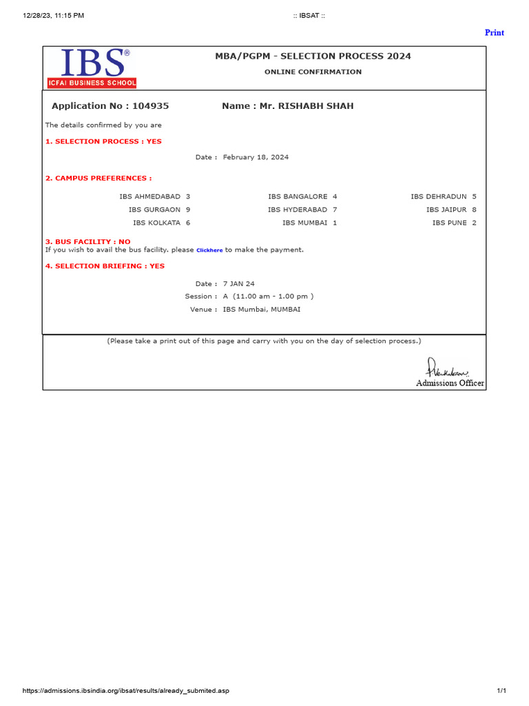 Online Selection Process | PDF