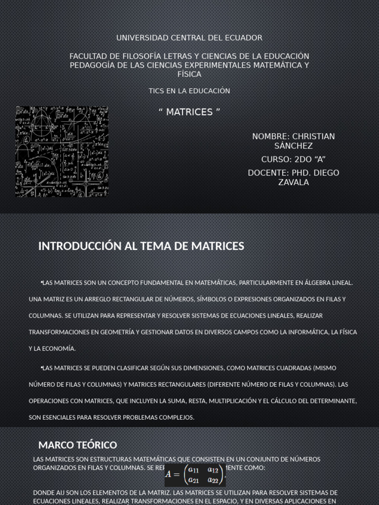 Tics Blog Matrices | PDF | Matriz (Matemáticas) | Álgebra lineal