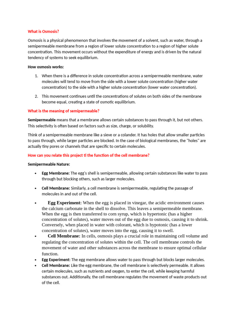 What Is Osmosis Pdf Osmosis Cell Membrane