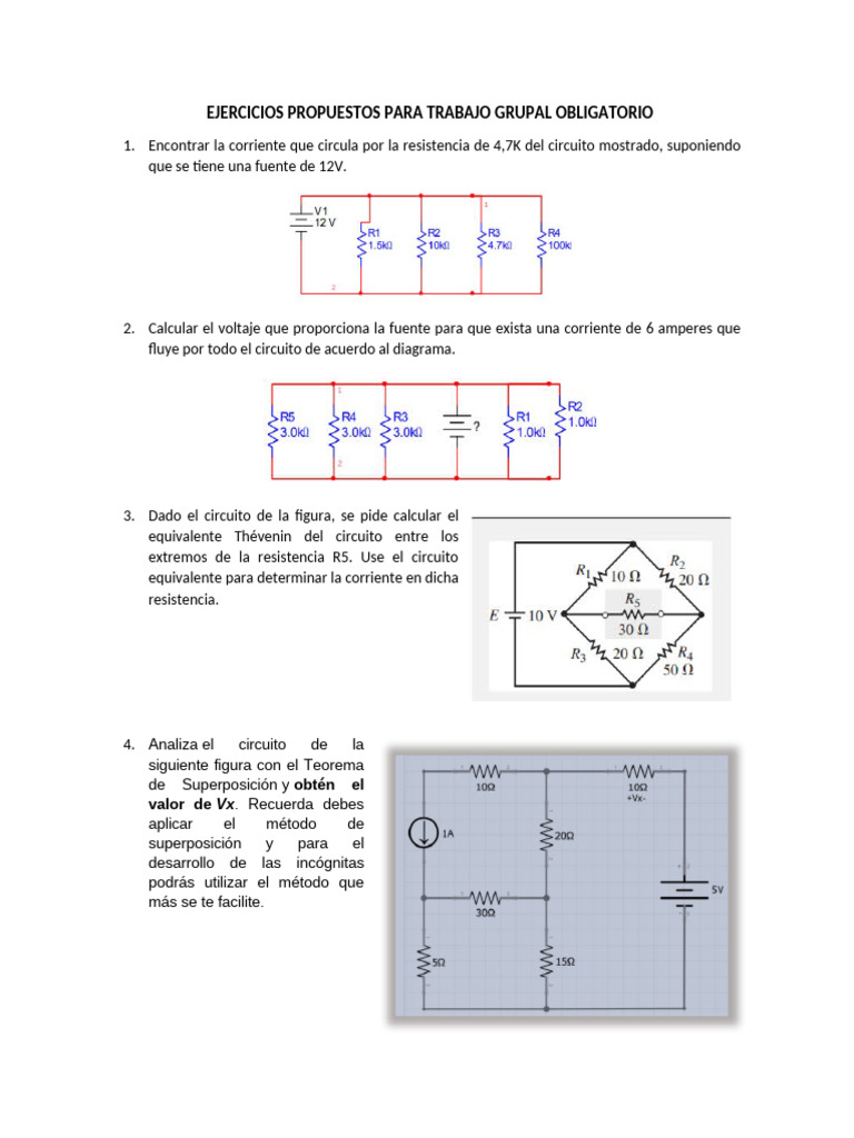 Ejercicios Propuestos para Trabajo Grupal | PDF