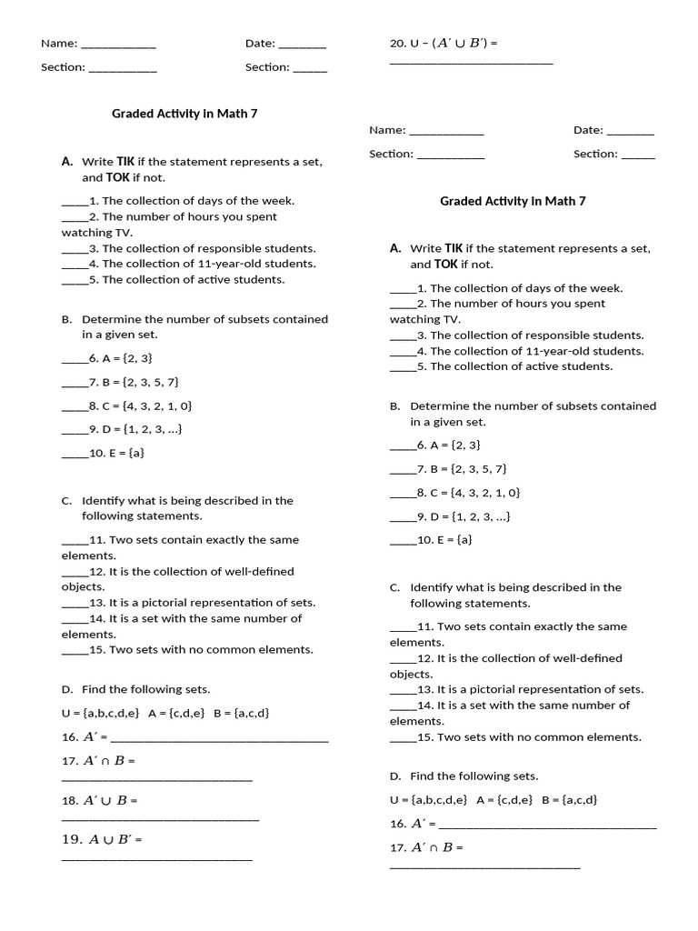 Graded Activity 1Q | PDF | Mathematics | Mathematical Concepts
