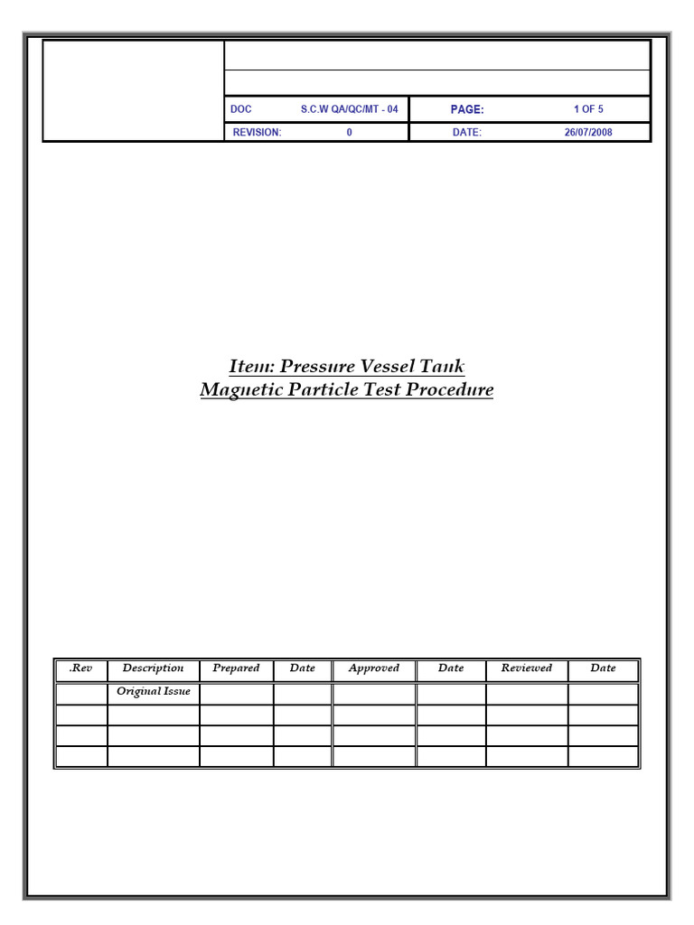 Magnetic Particle Test Procedure | PDF | Welding | Construction