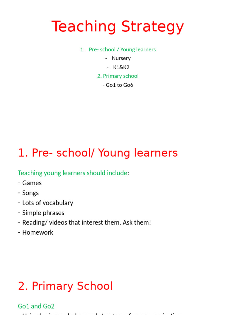 Teaching Strategy | PDF
