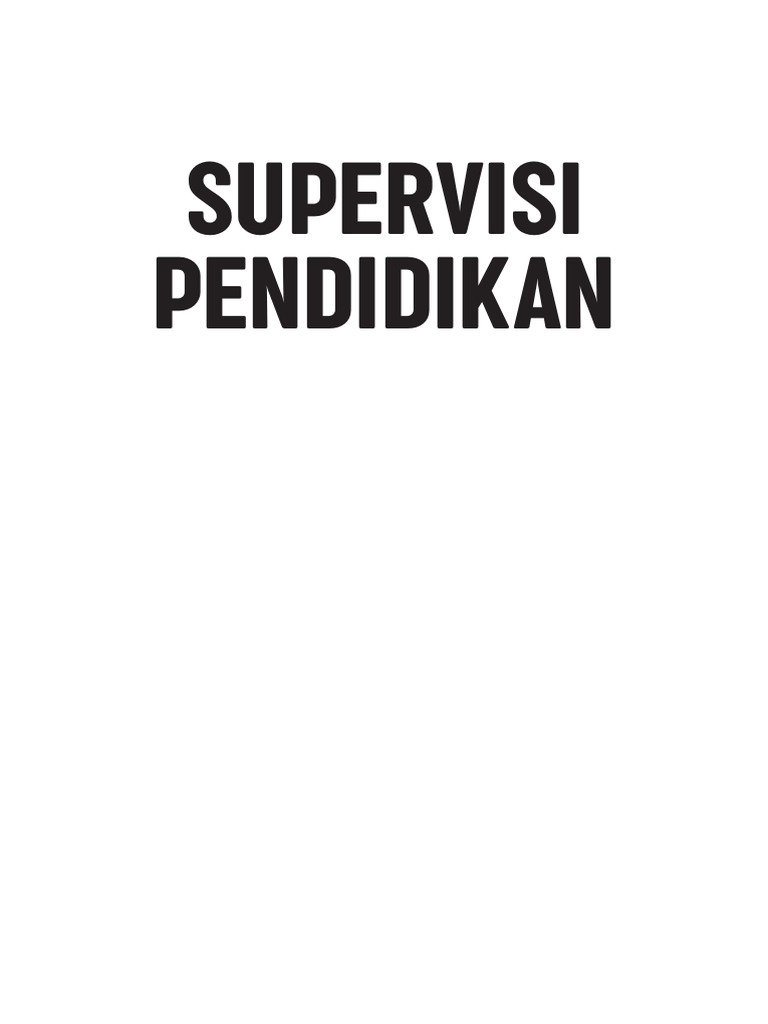 Supervisi Pendidikan (Sunarto & Linda) | PDF
