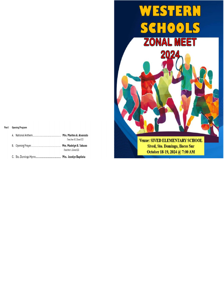 Western Schools Zonal Meet 2024 | PDF