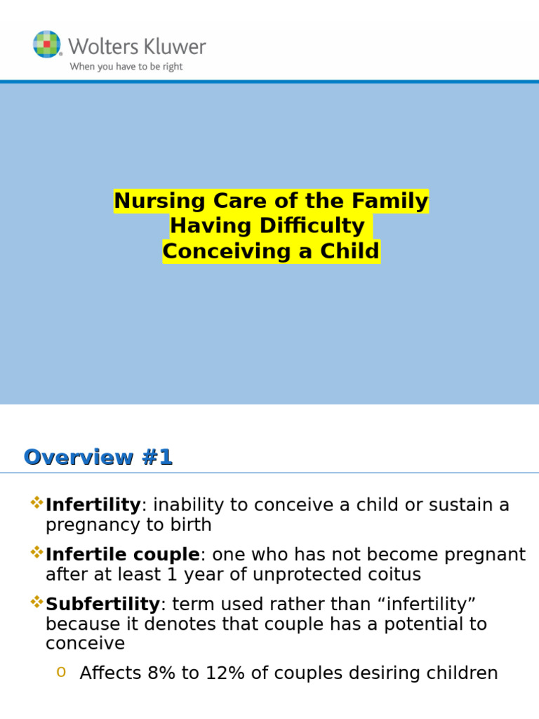 Week 14 Nursing Care of The Family Having Difficulty Conceiving A Child ...