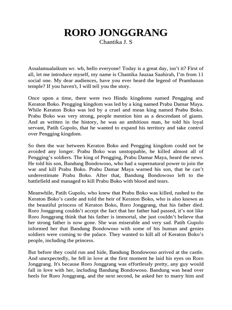 Roro Jonggrang | PDF