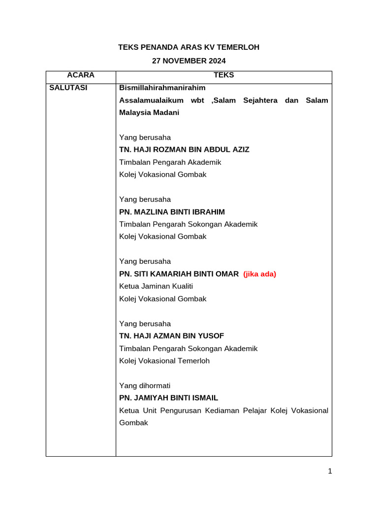 Teks Penanda Aras KVG | PDF