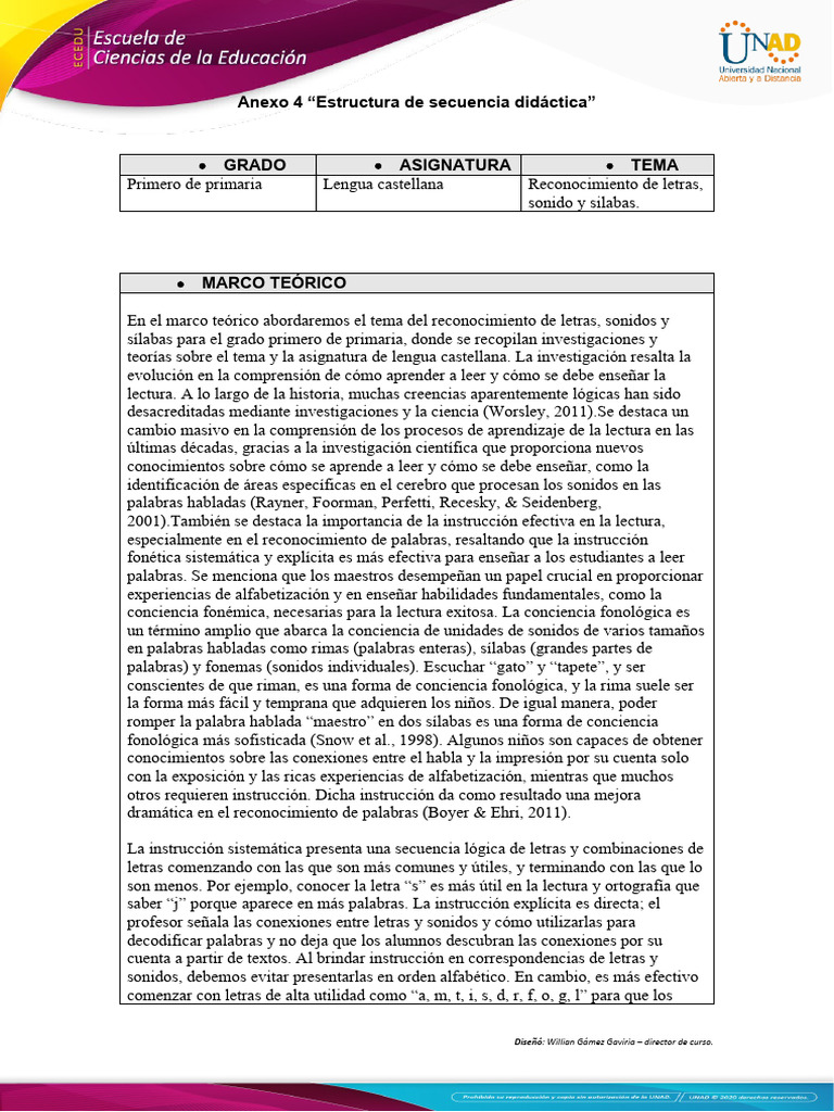 Secuencia Didáctica: Letras y Sonidos | PDF | Sílaba | Palabra