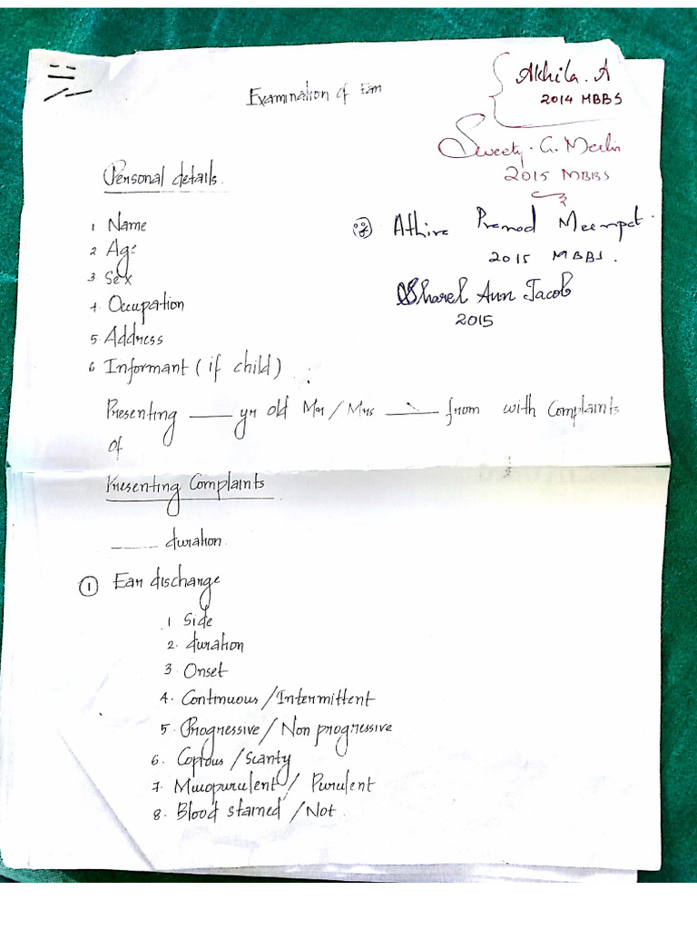 Ent Case Format | PDF