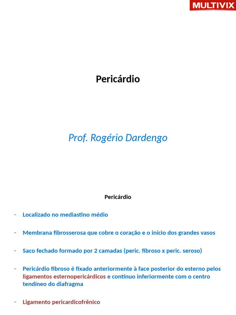 Anatomia Aula Pericardio | PDF