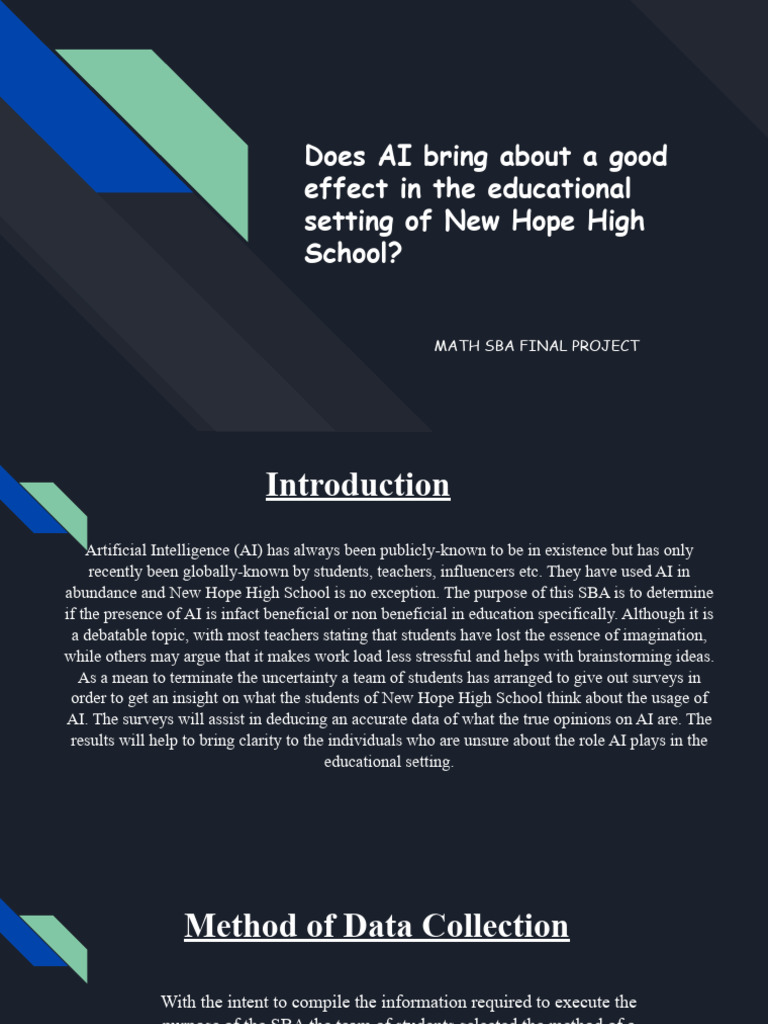 Math SBA Final Proj. (1) | PDF | Artificial Intelligence | Intelligence ...