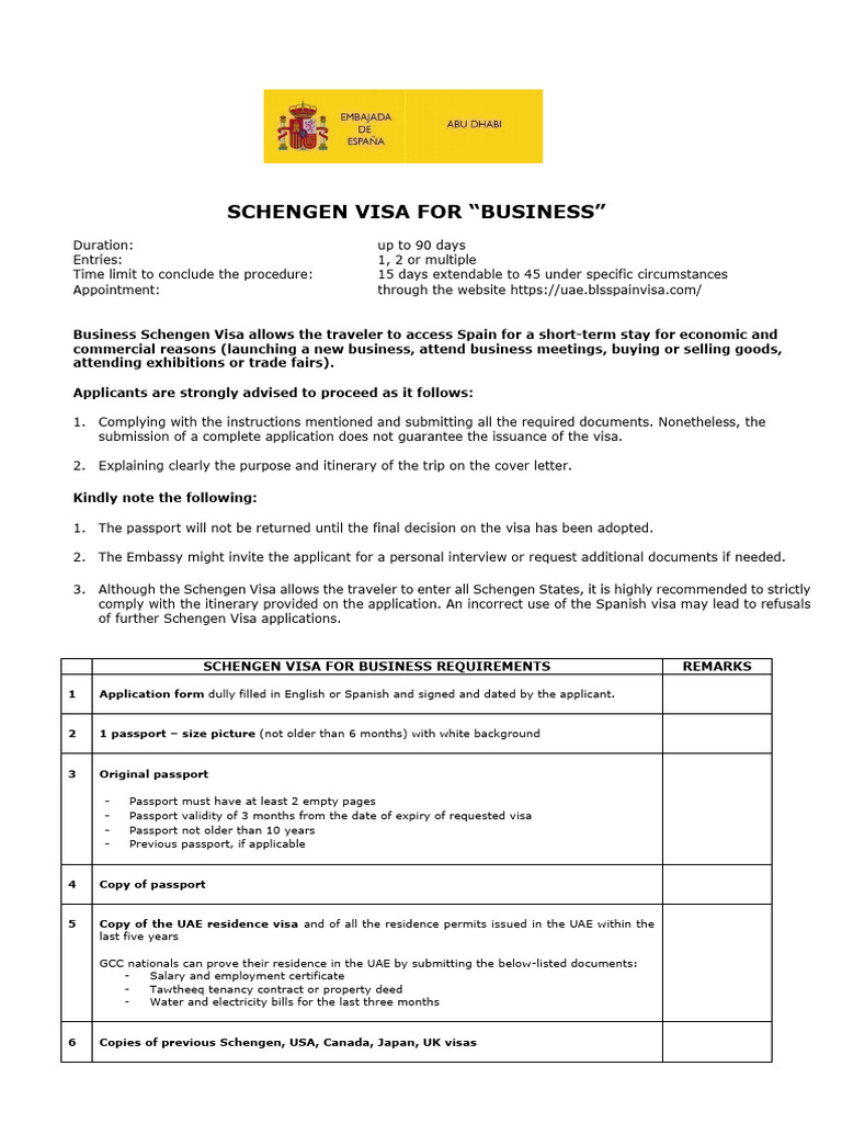 Checklist BUSINESS | PDF | Travel Visa | Passport