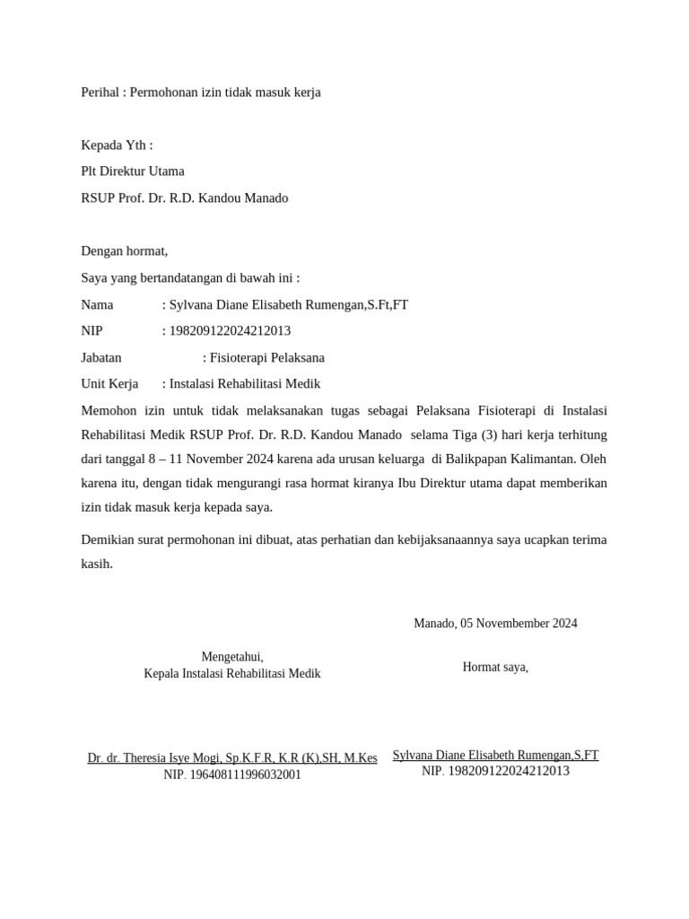 Format Surat Ijin | PDF