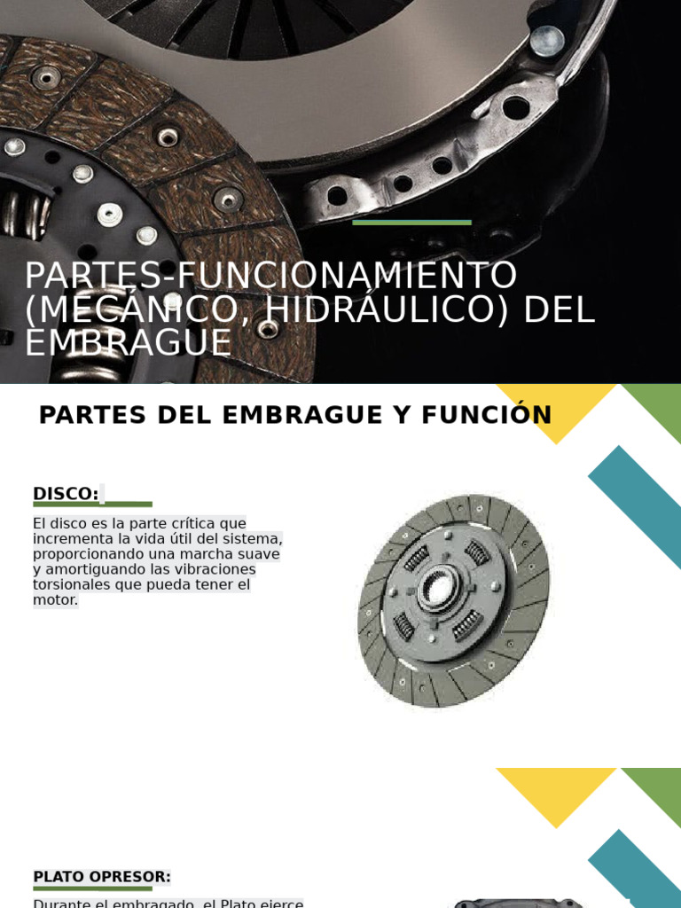 Partes y Funcionamiento del Embrague | PDF | Embrague | Ingeniería mecánica