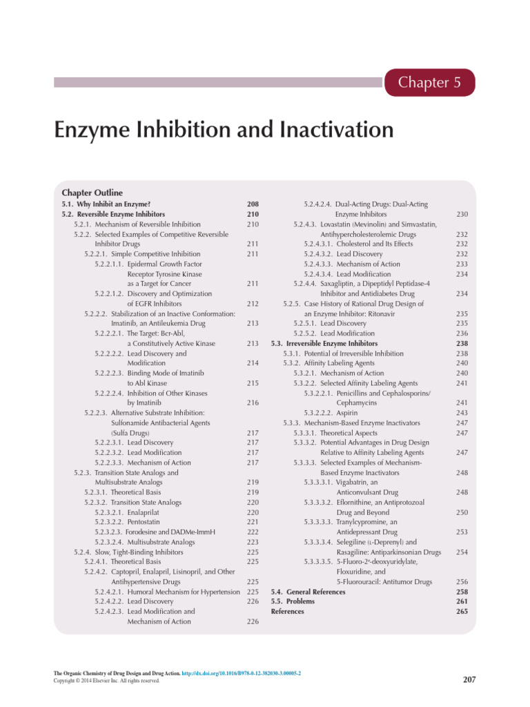 Chapter 5 - Enzyme Inhibition and - 2014 - The Organic Chemistry of Drug Design | PDF | Enzyme ...