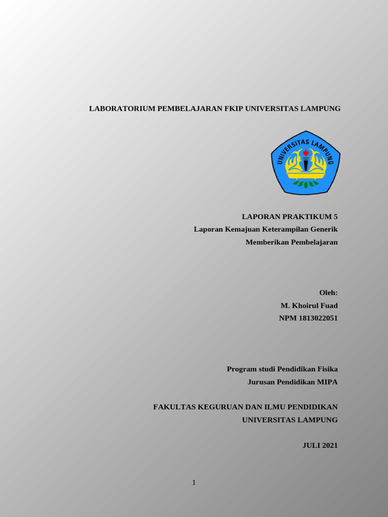 Laporan Praktikum Microteaching FKIP | PDF