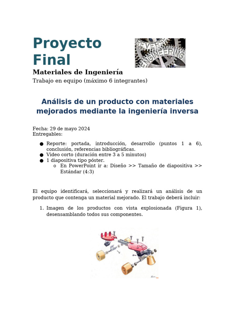 Proyecto Final Materiales 2024-1 | PDF | Materiales | Ciencias fisicas