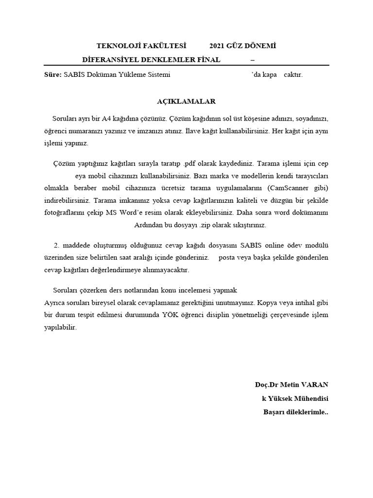 Dif Final 2020 2021 Elektrik | PDF