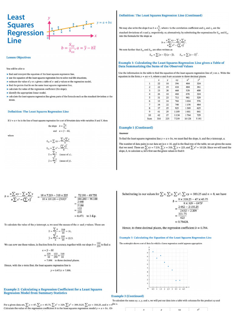 Correlation and Regression Notes | PDF