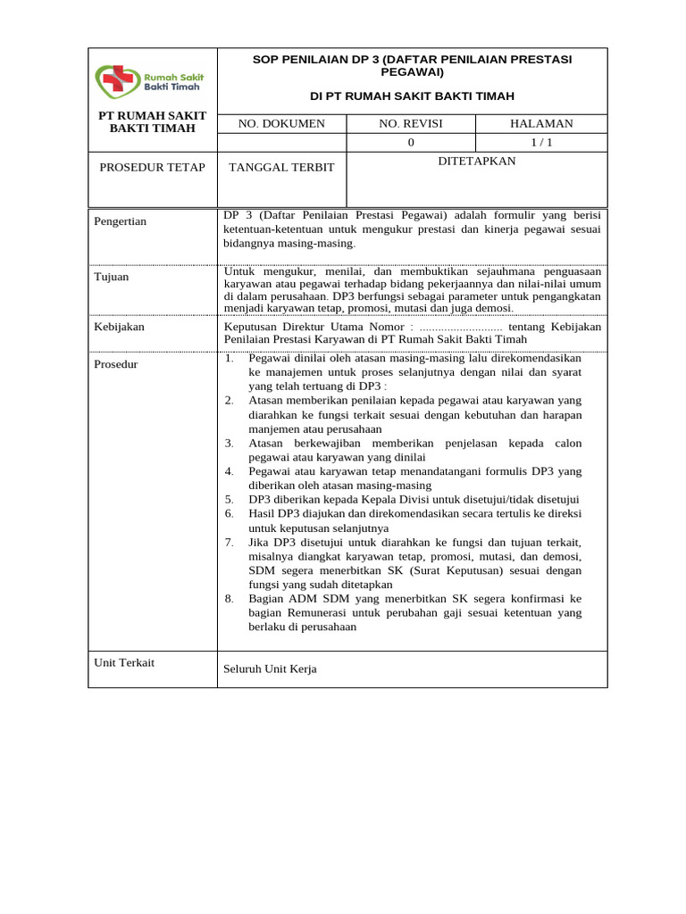 Sop Penilaian DP3 | PDF