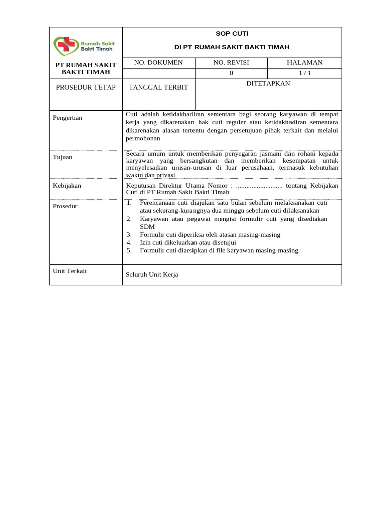 Sop Cuti | PDF