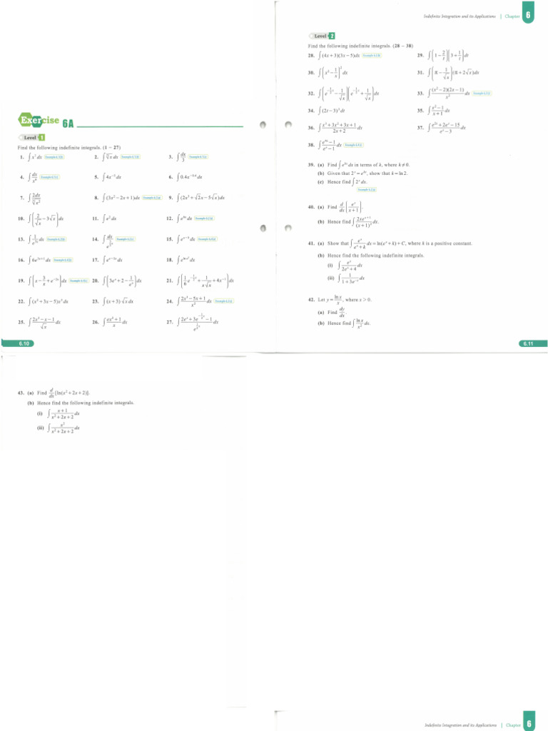 Exercise 09 - Indefinite Integration and Its Applications 1 | PDF