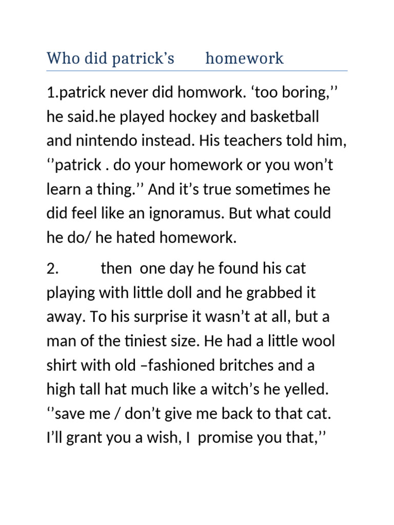 Who Did Patrick | PDF