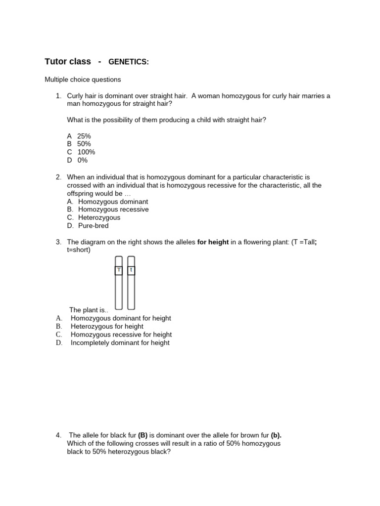 Genetics Questions Learners | PDF