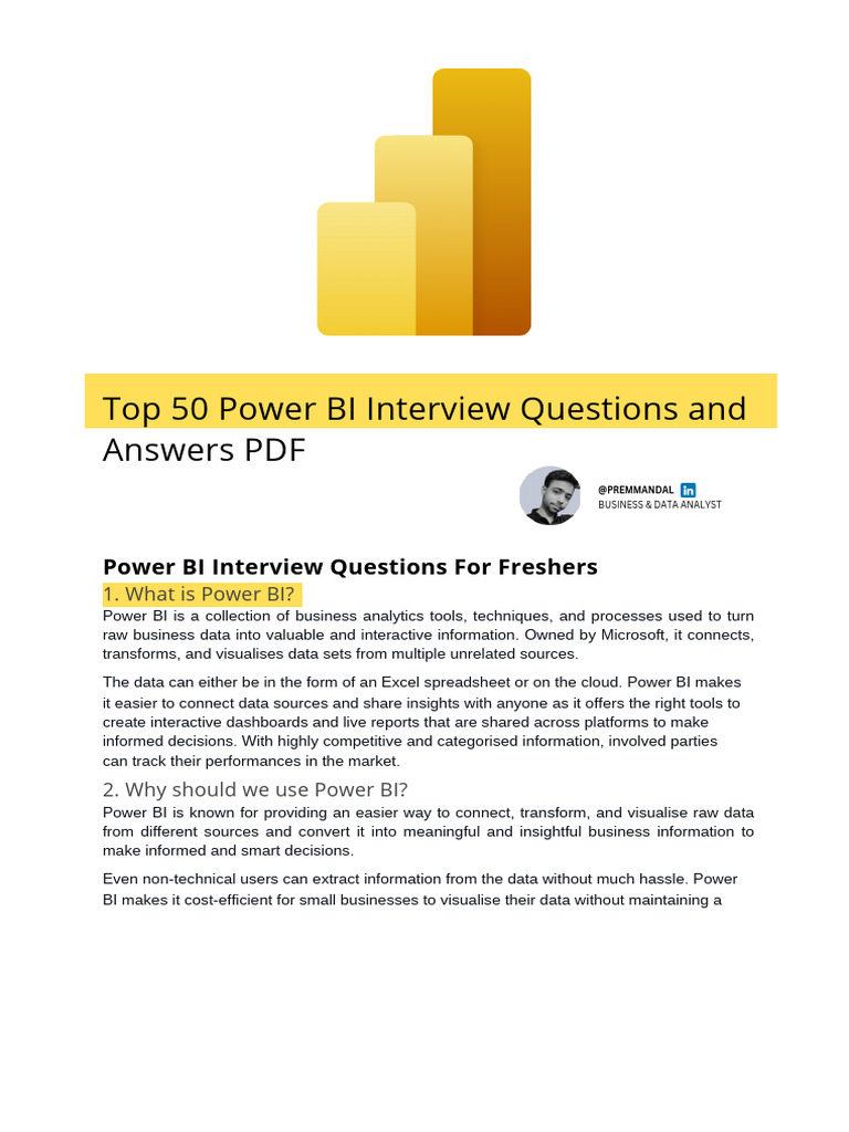 Power BI Interview Questions 1717598715 | PDF | Microsoft Excel ...