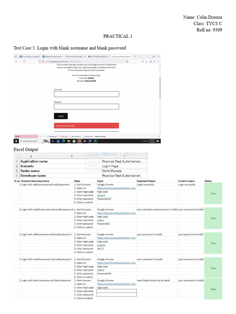 STQA Pract1 9309 2.0 - Removed | PDF