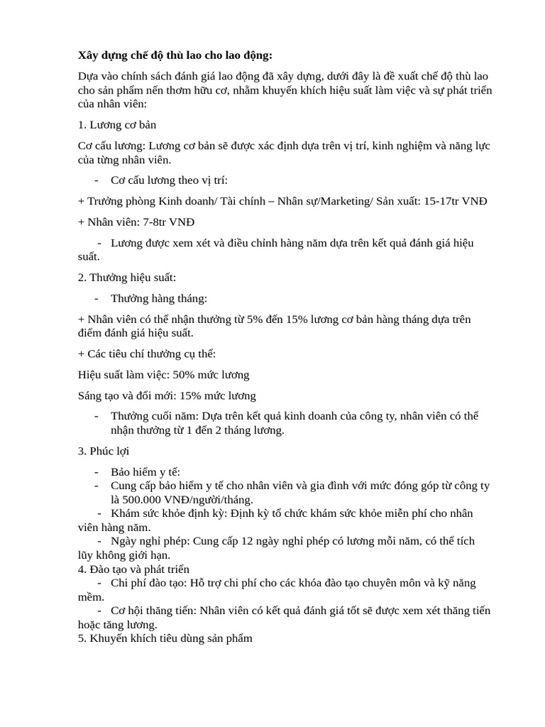 Xây dựng chế độ thù lao cho lao động c5 | PDF