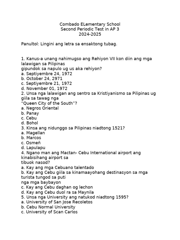 AP Gr3 TEST-QUESTIONS-2ND | PDF