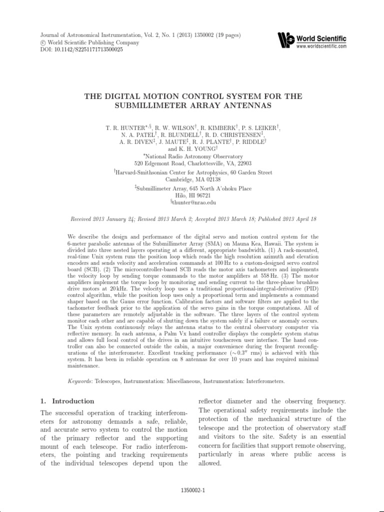 Hunter Et Al 2013 The Digital Motion Control System For The ...