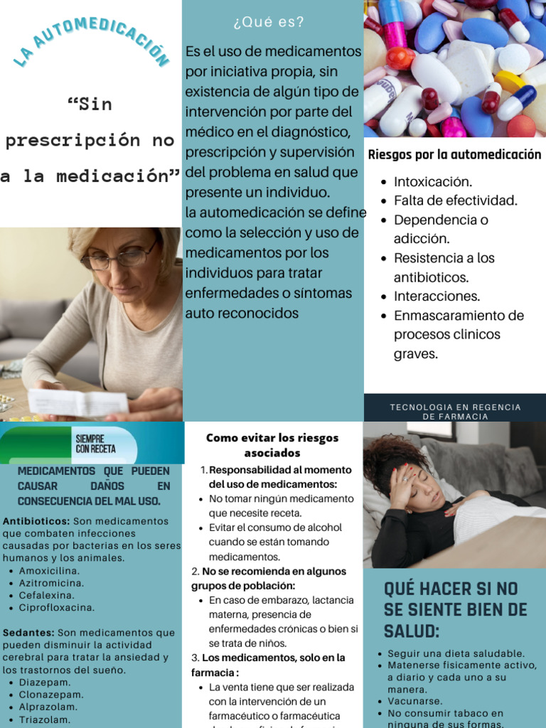 La Automedicación Folletos | PDF | Medicamentos con receta | Farmacia