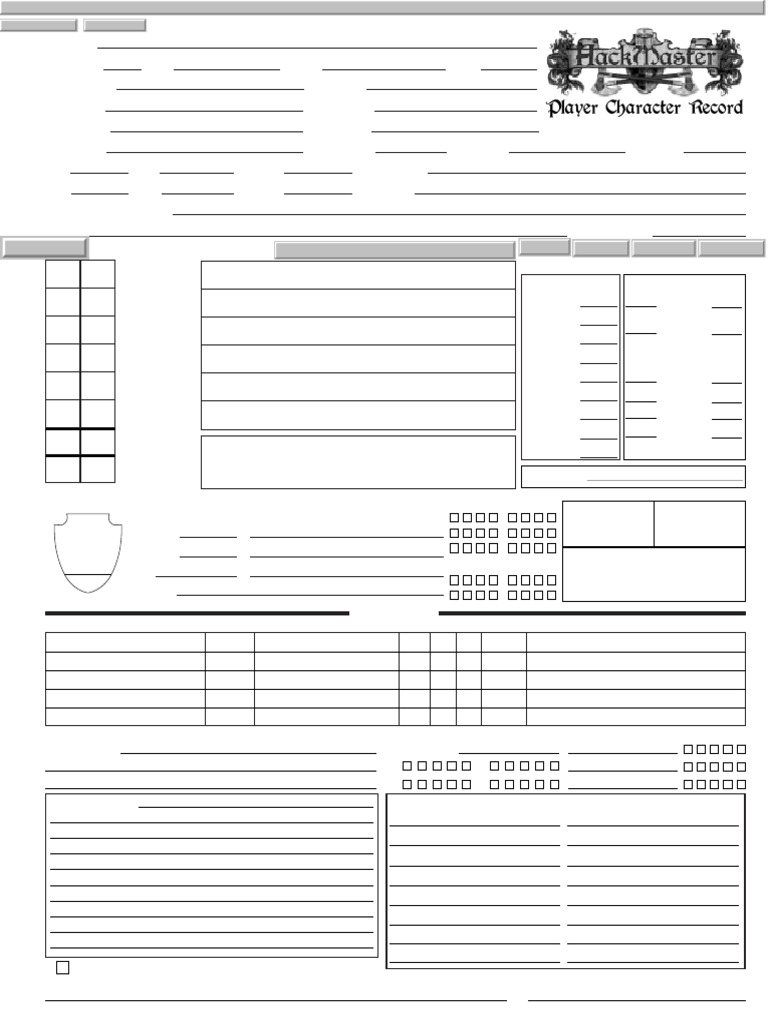 HackMaster 4e Fillable Player Character Sheets | PDF | Adventure Games | Role Playing