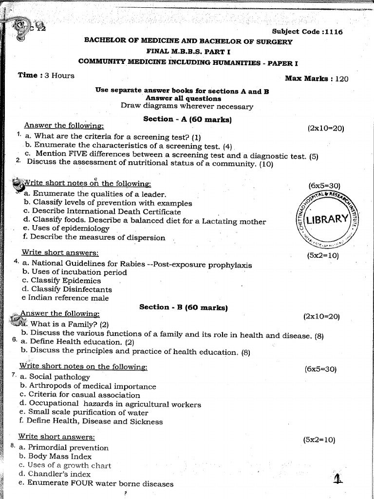 Chettinad University Question Paper | PDF