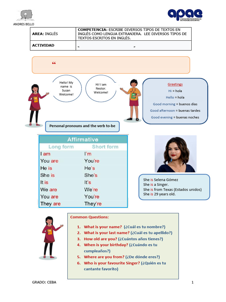Personal Information - 1 y 2 - ST | PDF