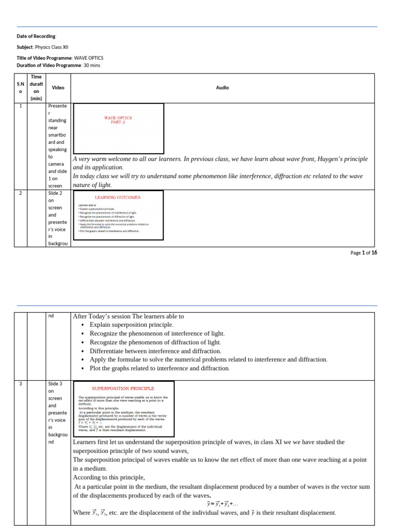 Wave Optics for Class XII Students | PDF | Diffraction | Coherence (Physics)