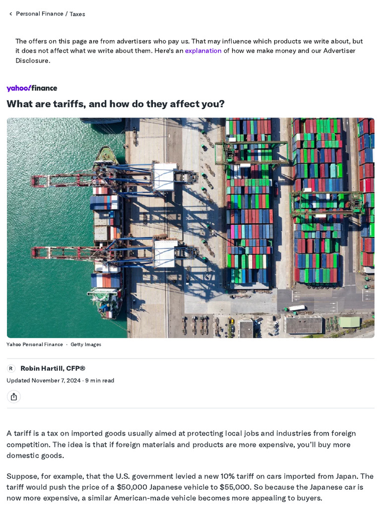 What Are Tariffs, and How Do They Affect You | PDF | Tariff | Taxes